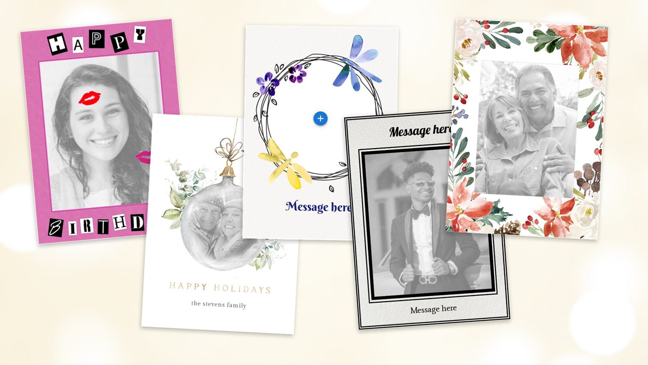 Photo template greeting cards