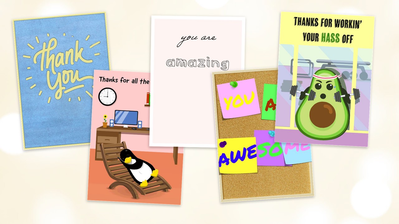 Animated thank you cards