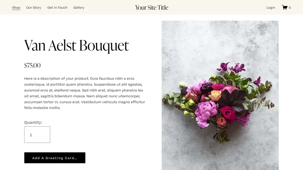 Embedding example on florist website Embedding example on florist website