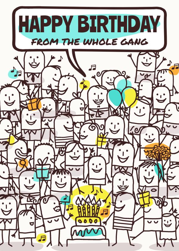 Gumdrop gang birthday line art