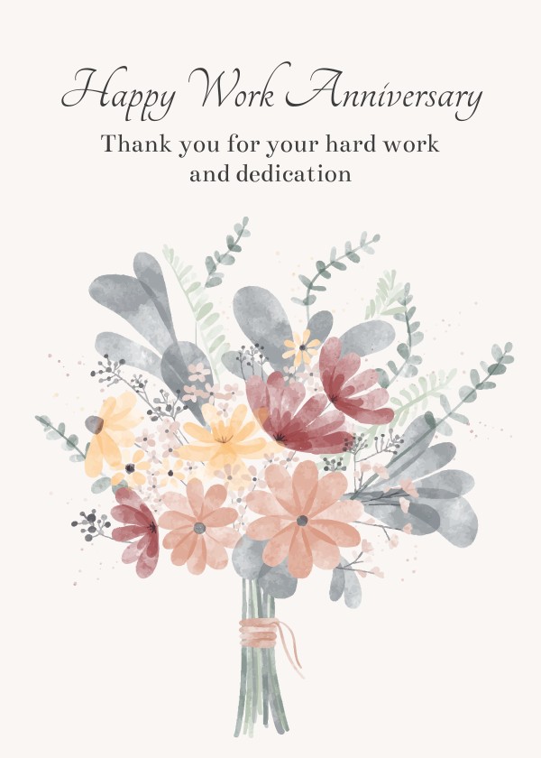 Work anniversary bouquet | Ellacard