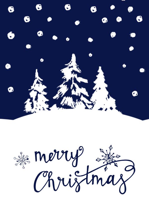 Snow-covered cursive Merry Christmas