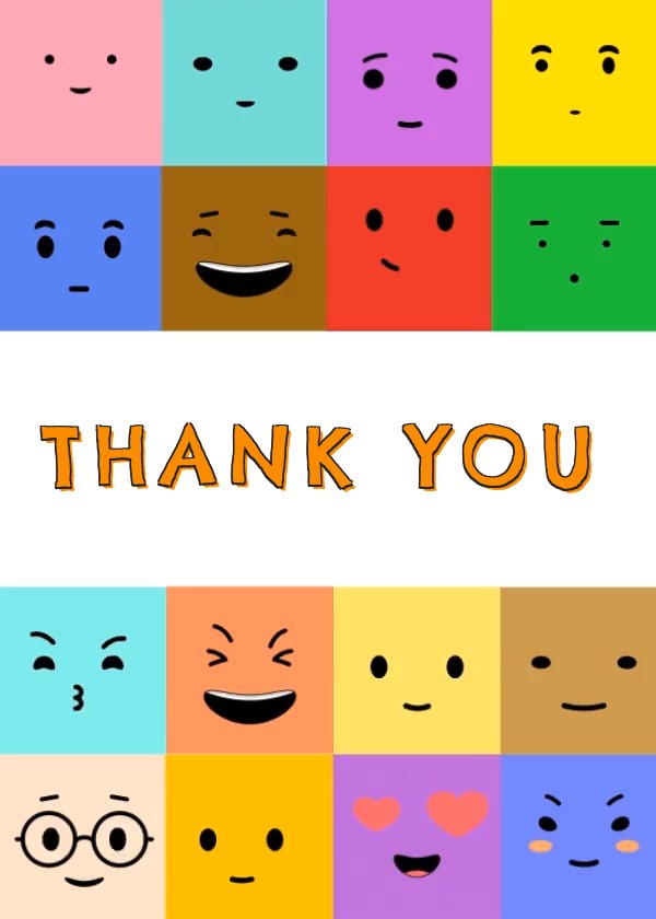 Happy faces thank you | Ellacard