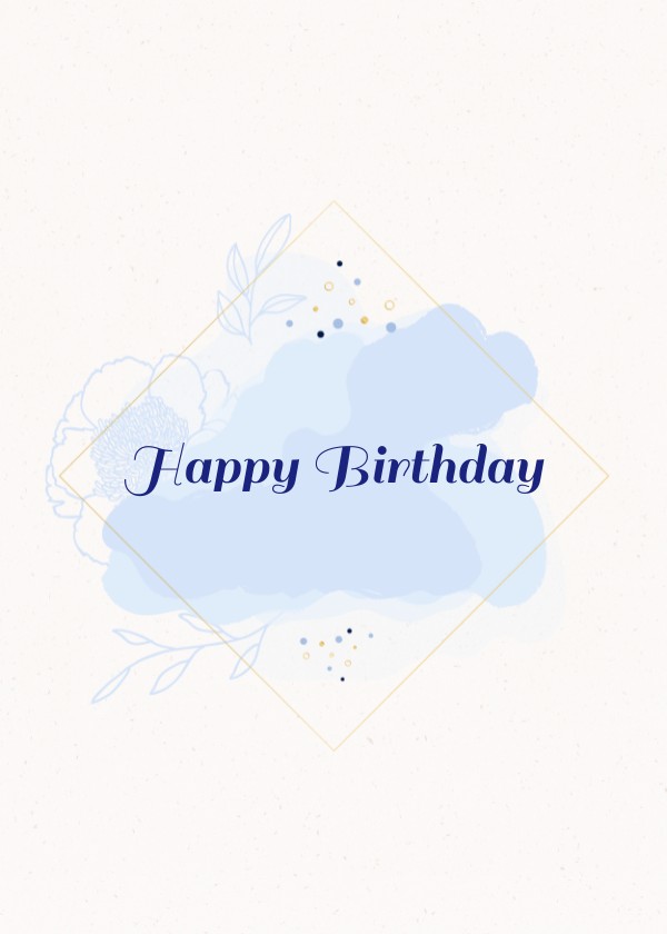Abstract watercolor birthday