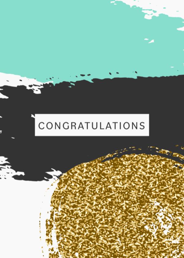 Abstract congratulations with gold sparkles | Ellacard