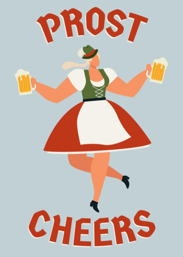 Prost / cheers from the German girl with two beers