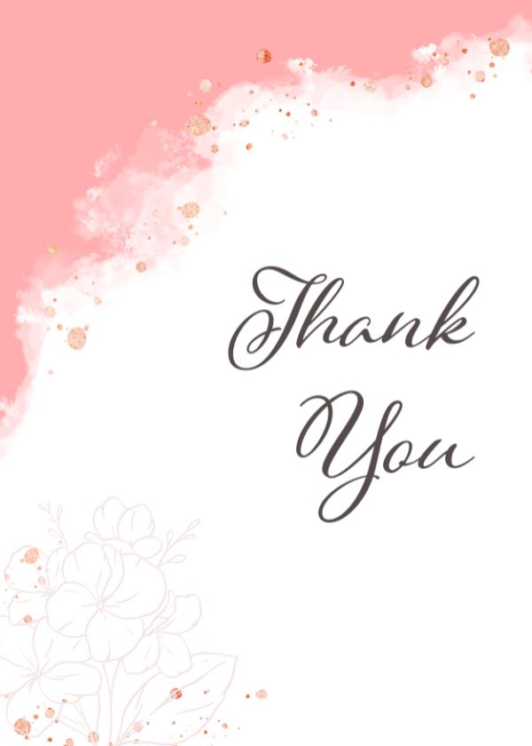 Pink cursive thank you
