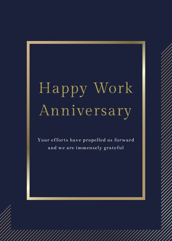 Blue-gold work anniversary