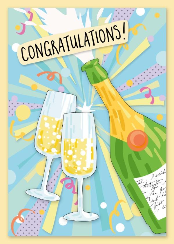 Exploding champagne congratulations