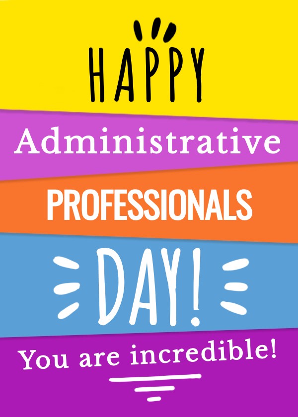 Shades of amazing admin day card