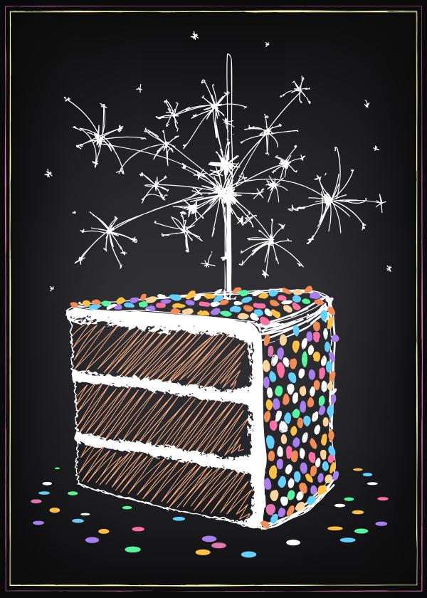 blackboard cake sparkler