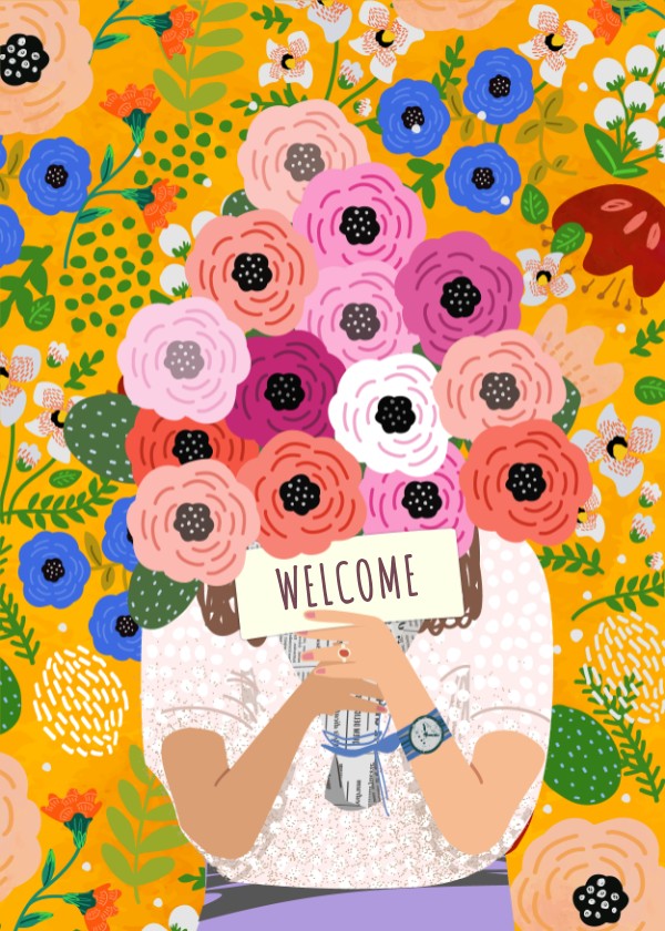 Flower bouquet welcome