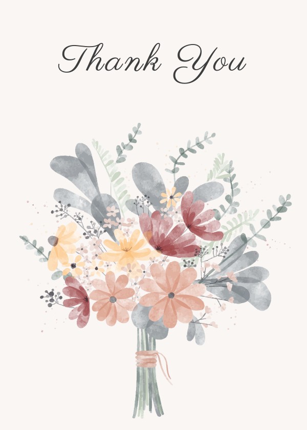 Thank you flower bouquet card