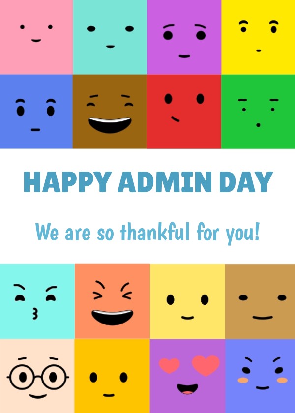Admin day emoji celebration